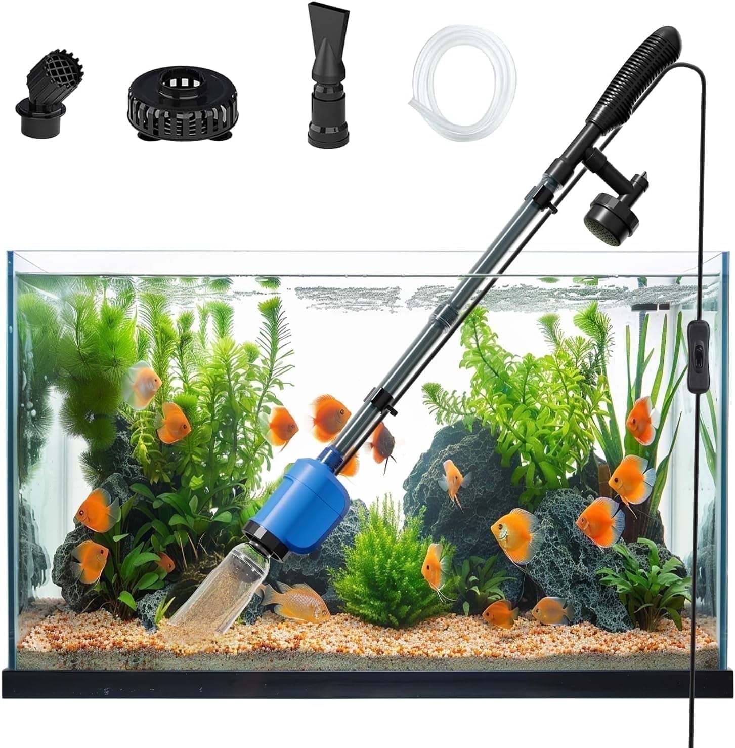 Electric Aquarium Vacuum Gravel Cleaner,32W Fish Tank Vacuum Gravel ...