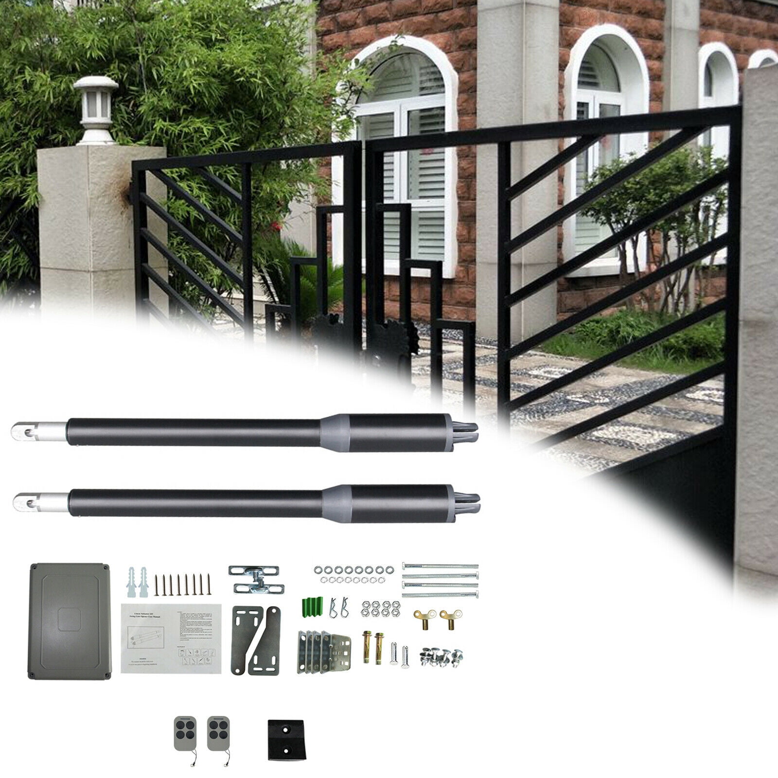 Walmart Electric Arm Dual Swing Gate Opener, Automatic Motor Remote Kit ...