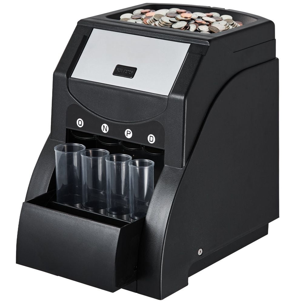 Electric Automatic Coin Sorter Machine 230 Coins/min Counter with 4 ...