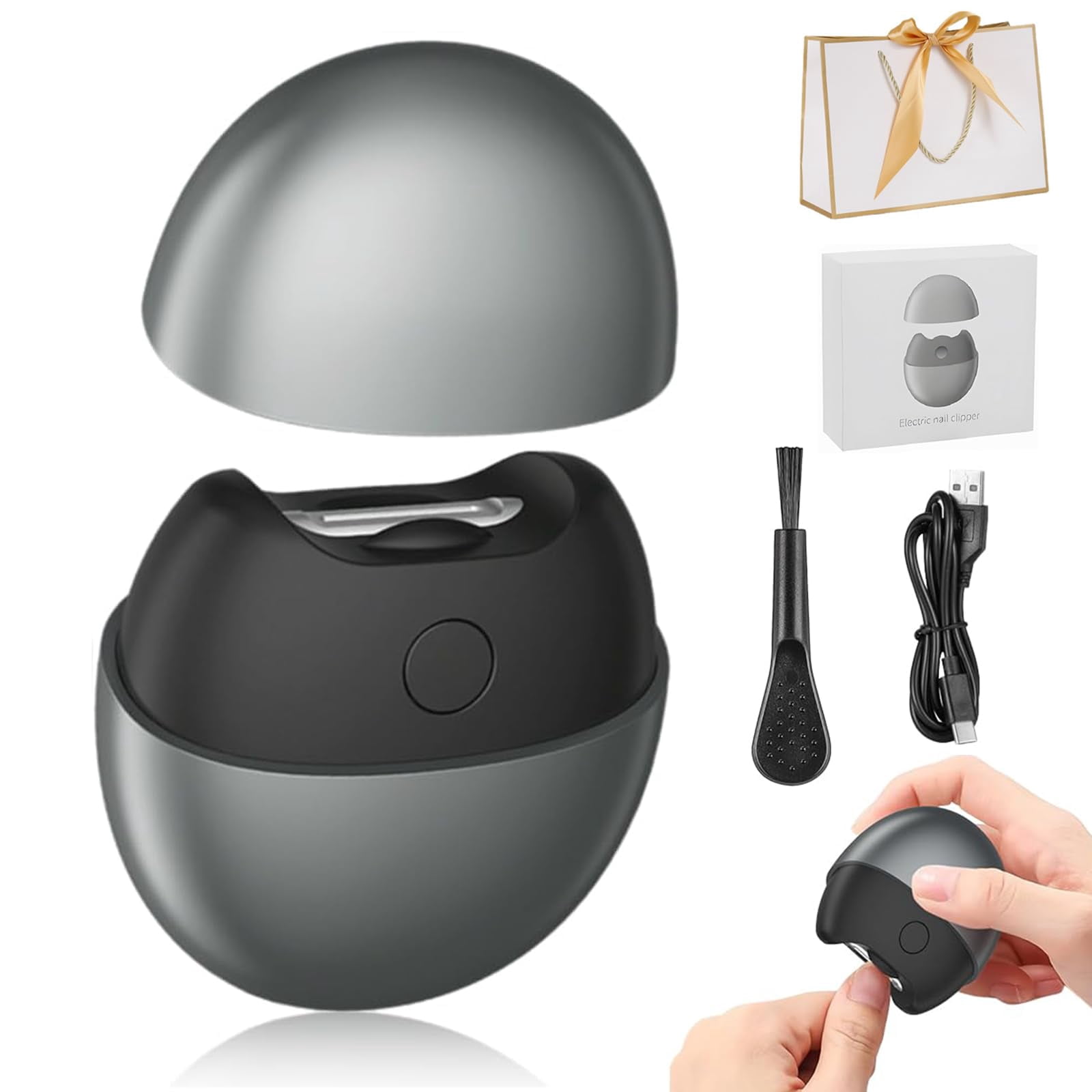 Electric Automatic Nail Trimmer - 2-Speed USB Rechargeable Nail Clipper ...