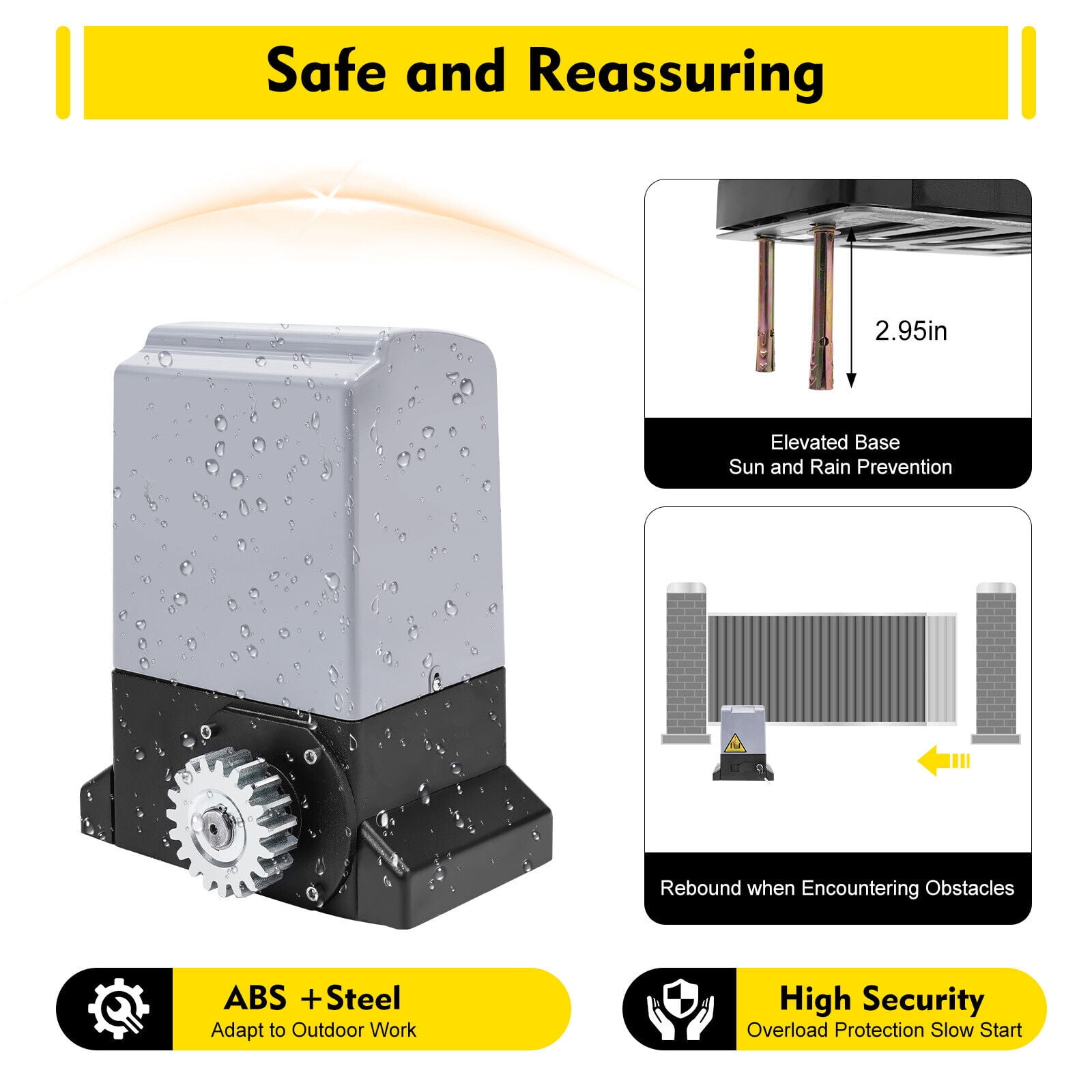 Electric Automatic Sliding Gate Opener Motor With 2 Remote Control 12m ...