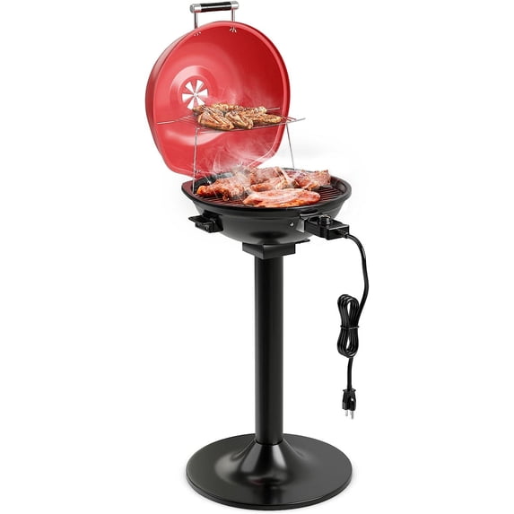 Electric BBQ Grill 1600W, Removable Non-Stick Grill Rack, Warming Rack ...