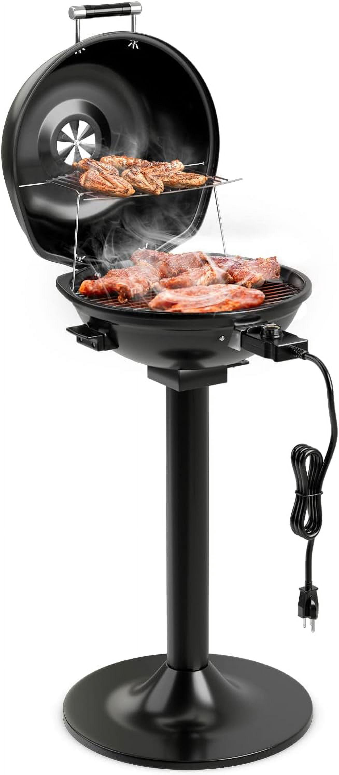 Electric BBQ Grill 1600W, Removable Non-Stick Grill Rack, Warming Rack ...
