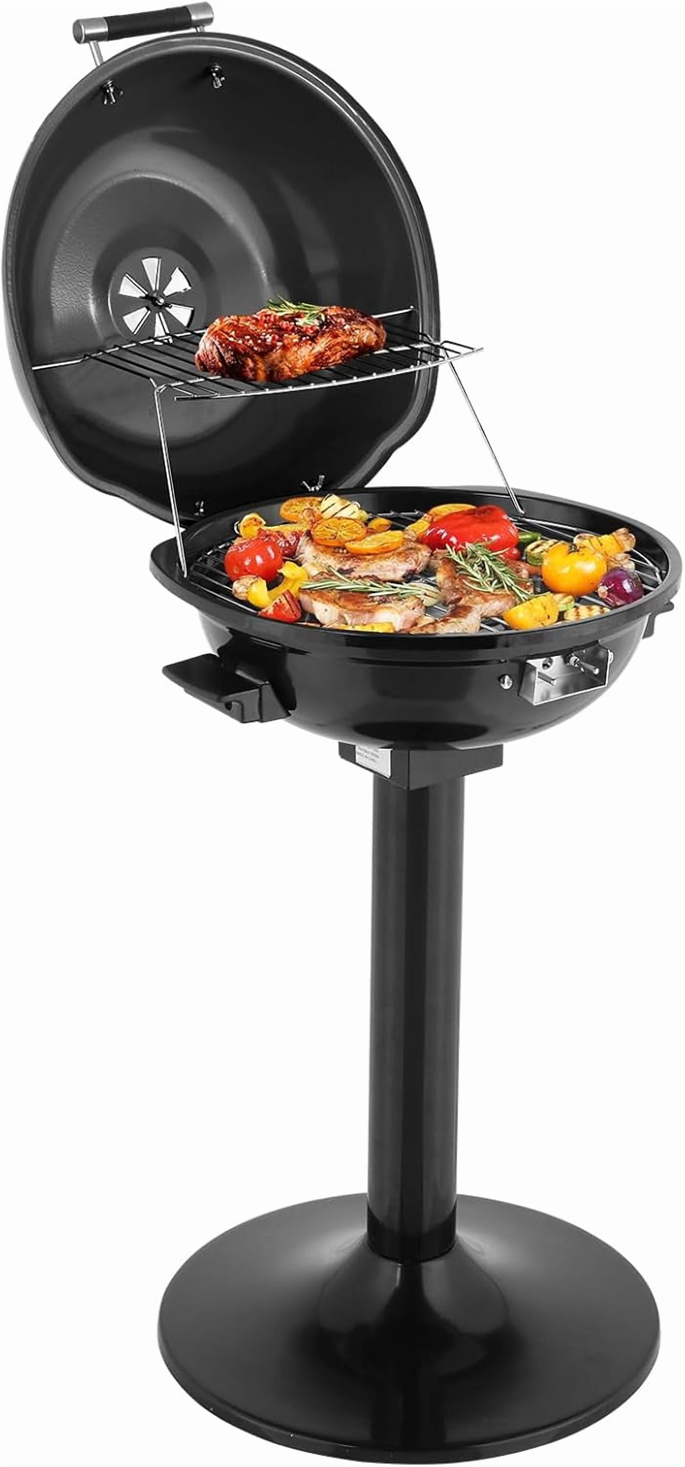 Electric BBQ Grill with Stand, Indoor/Outdoor Portable Double Layer ...