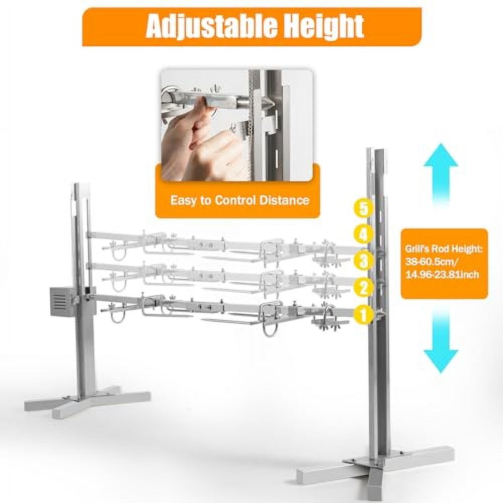 Electric BBQ Rotisserie Grill Kit,Adjustable Height Pig Roaster Grill ...