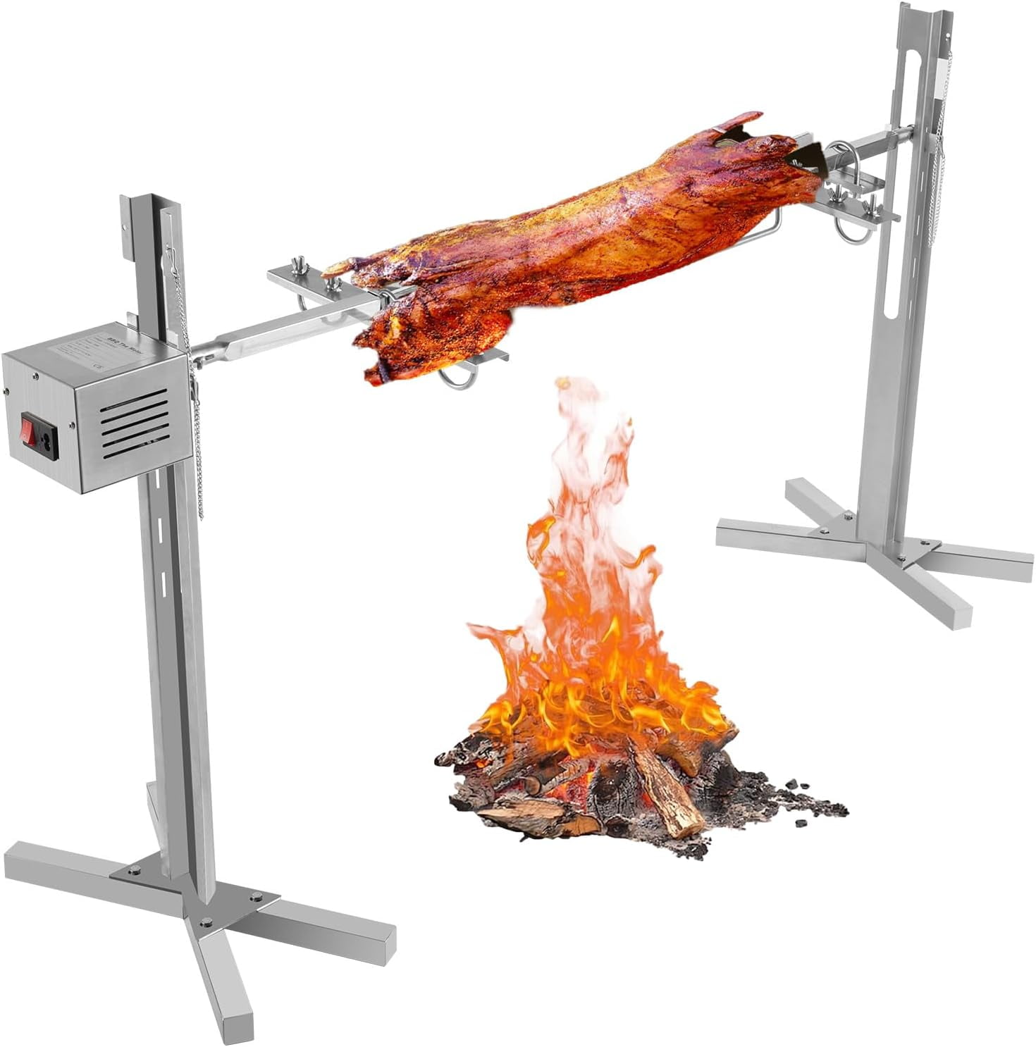 Electric BBQ Rotisserie Grill Kit,Adjustable Height Pig Roaster Grill ...