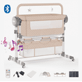 Electric Baby Bassinet&Bedside Sleeper,Rocking Crib with Remote Control ...