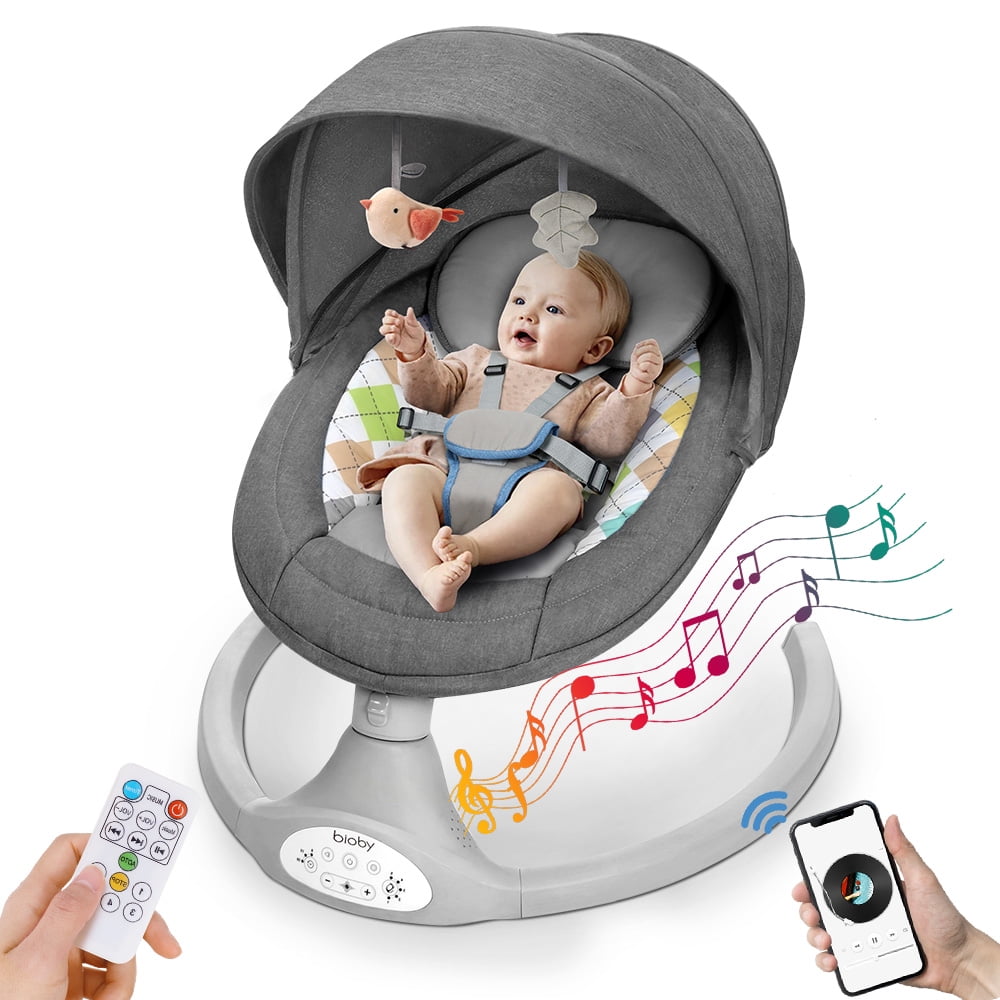 Electric Baby Swing,Bioby Infant Swing Rocker with Remote Control,5 ... Electric Baby Swing,Bioby Infant Swing Rocker with Remote Control,5 ...