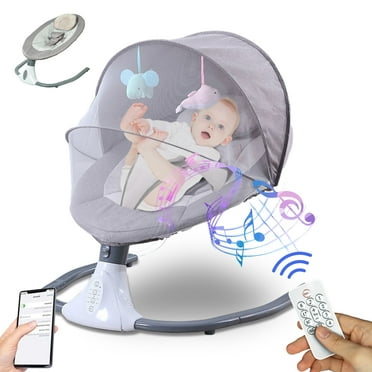 Hurber Electric Baby Swing, Infant Bouncer Chair with Remote Control ...