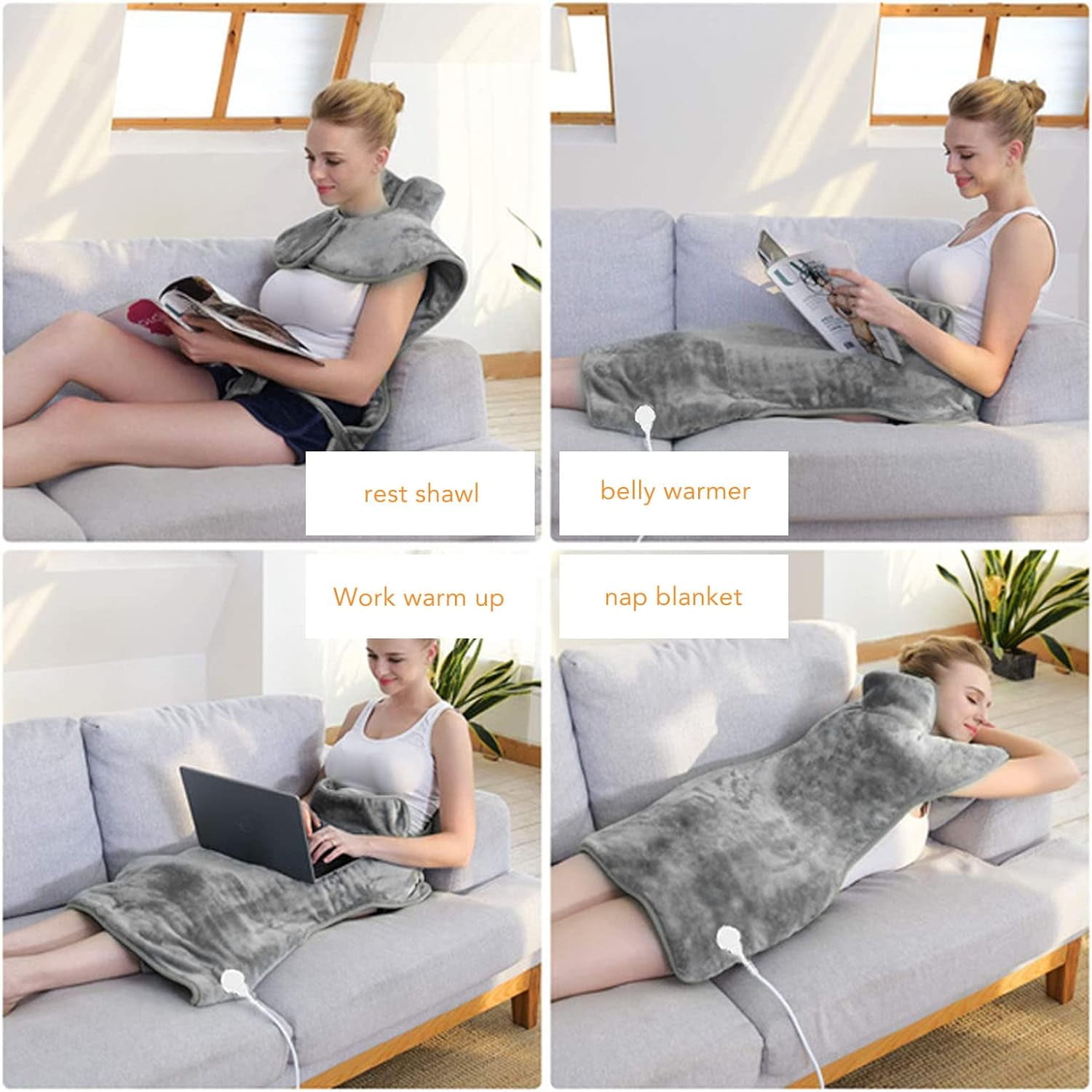 Electric Back Heating Pad, Ergonomic Draped Back Heater for Home for ...