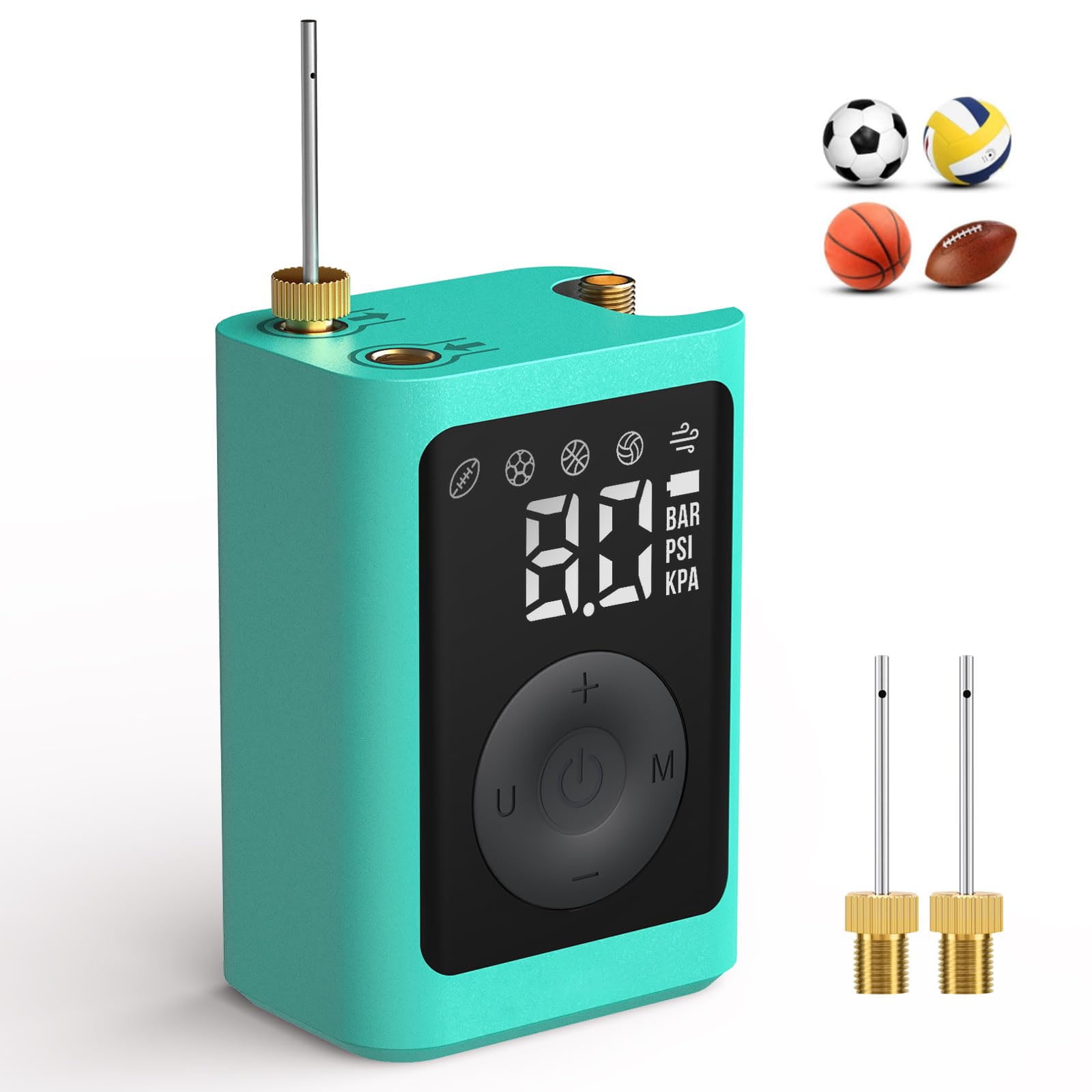 Electric Ball Pump Inflation & Deflation 2-17PSI, Basketball Pump with ...