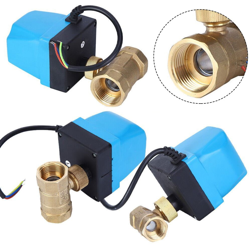 Electric Ball Valve Zone Valve Brass DC12V24V Engineering Plastic IP54 ...