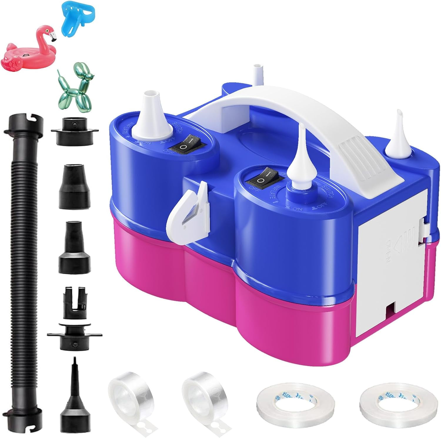 Electric Balloon Pump, 3-in-1 Portable Air Pump for Inflatables and ...