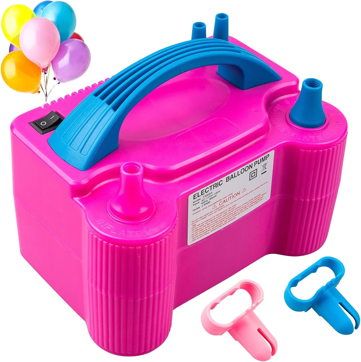 Electric Balloon Pump, Portable Dual Nozzle Air Pump Inflator Blower ...