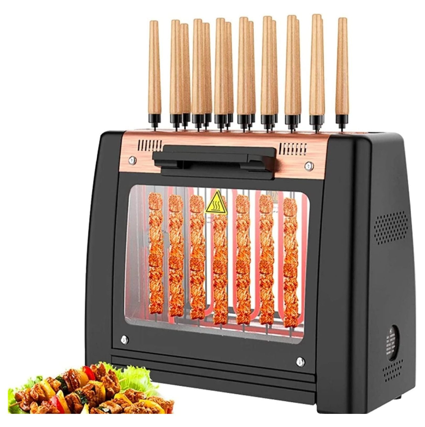 Electric Barbecue Grill, 1200W Smokeless 360 ° Automatic Rotating Lamb ...