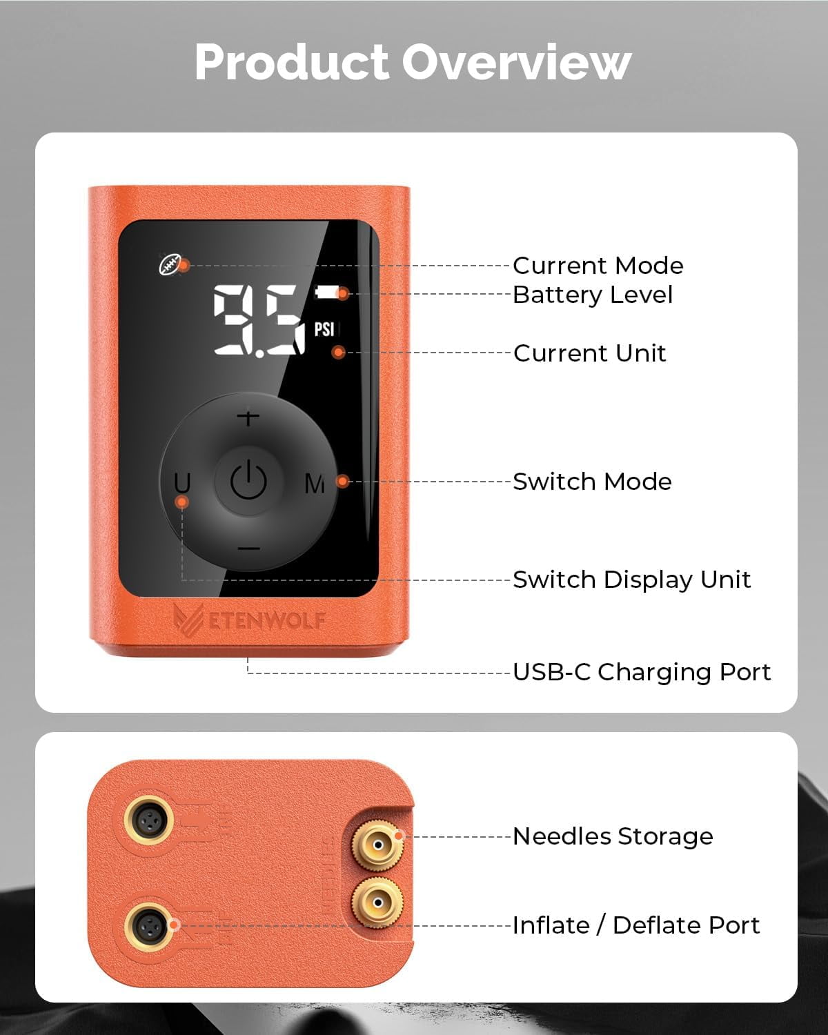 Electric Basketball Pump with 3200 mAh Battery, Inflation & Deflation ...