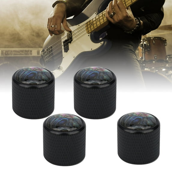 Electric Bass Control Knobs, Metal Dome with Real Shell Inlay, 6mm ...