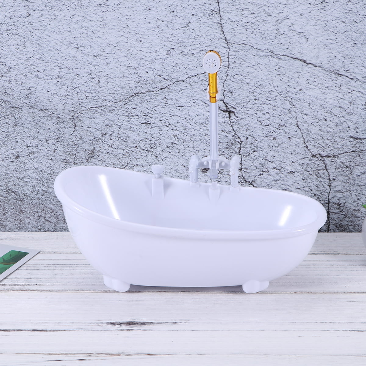 WHAMVOX White Plastic Doll Bathtub with Electric Water Sprayer for ...