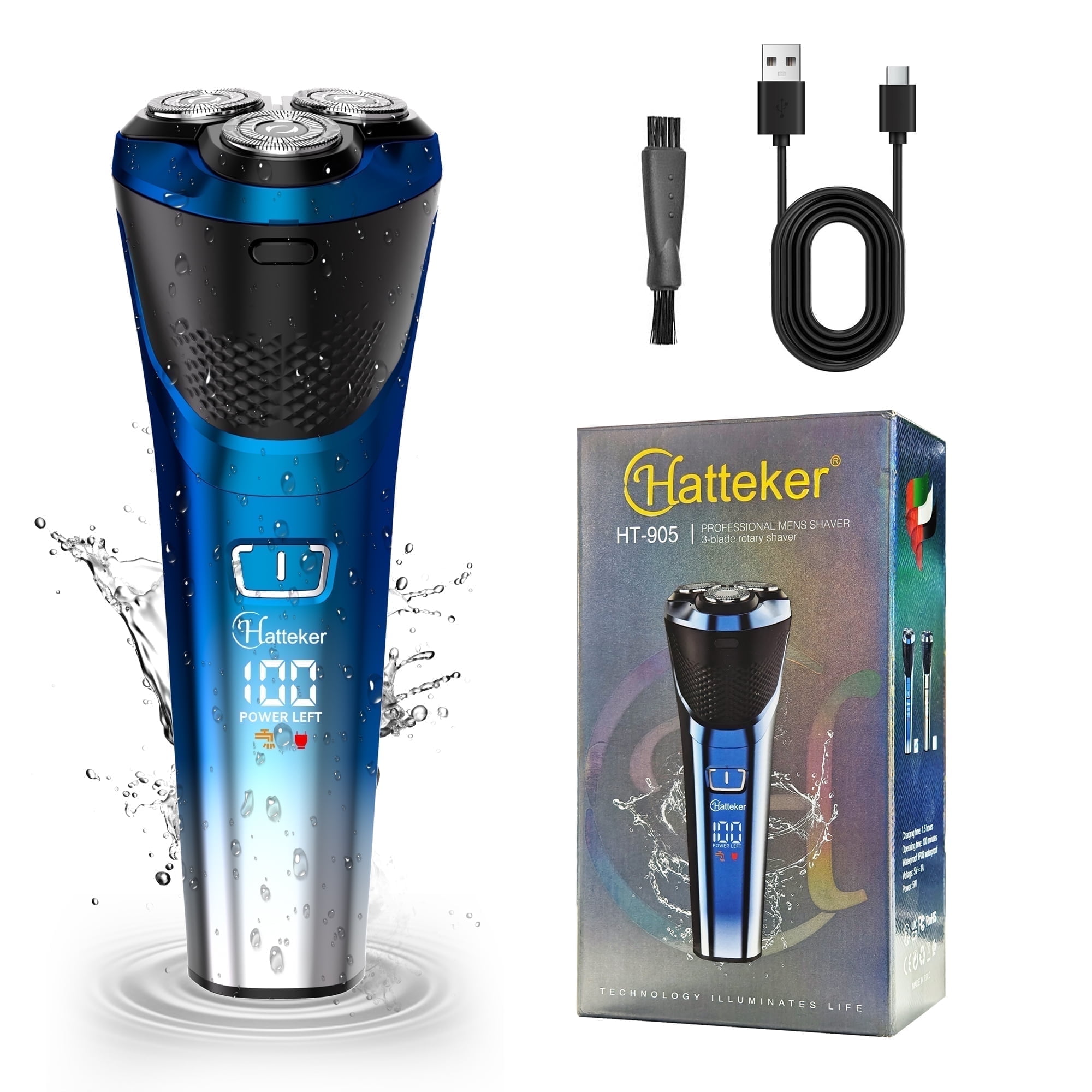 MICHPONG Men's Electric Razor, Waterproof 3D Floating Shaver with LCD ...