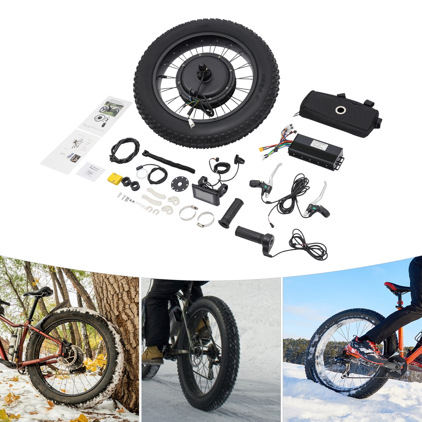Electric Bicycle Conversion Kit, 48V 1500W Ebike 20" Rear Hub Motor ...