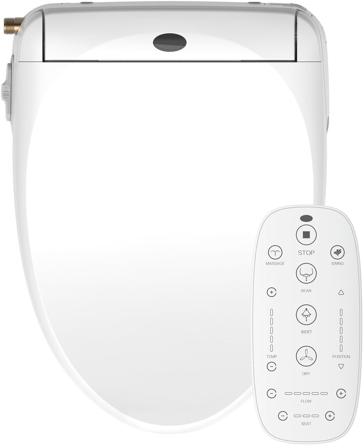 MyDepot Electric Bidet Seat for Elongated Toilets with Wireless Remote ...