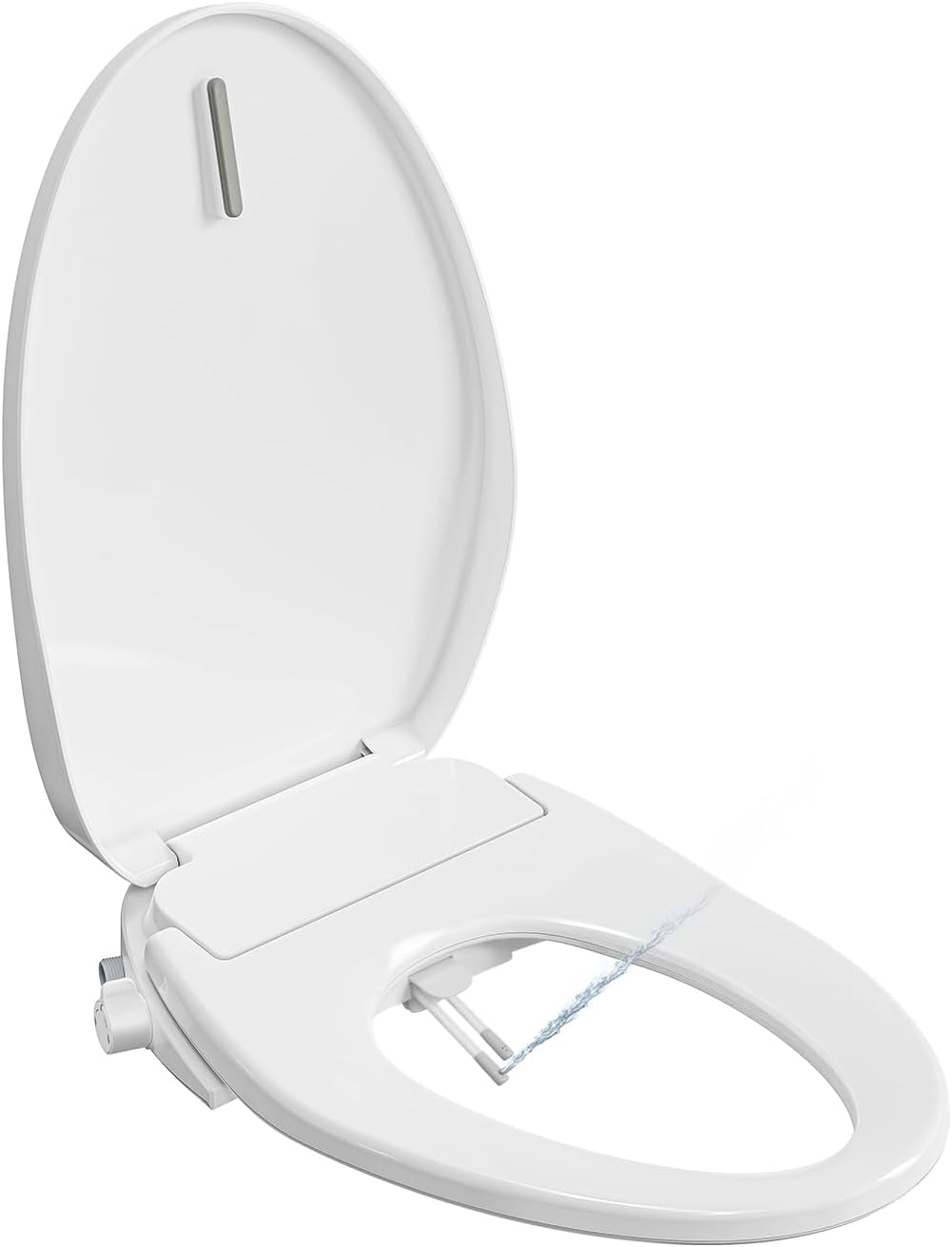 Electric Bidet Toilet Seat Adjustable Warm Water & Dryer Slow Close ...