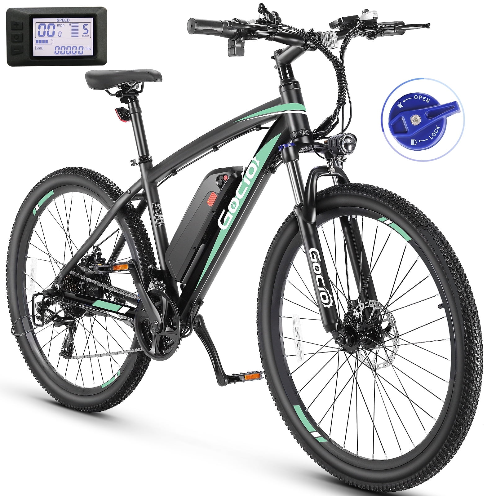 Gocio 27.5" Electric Bike, Peak 750W Electric Bike for Adults, 22mph Electric Mountain Bicycles ...