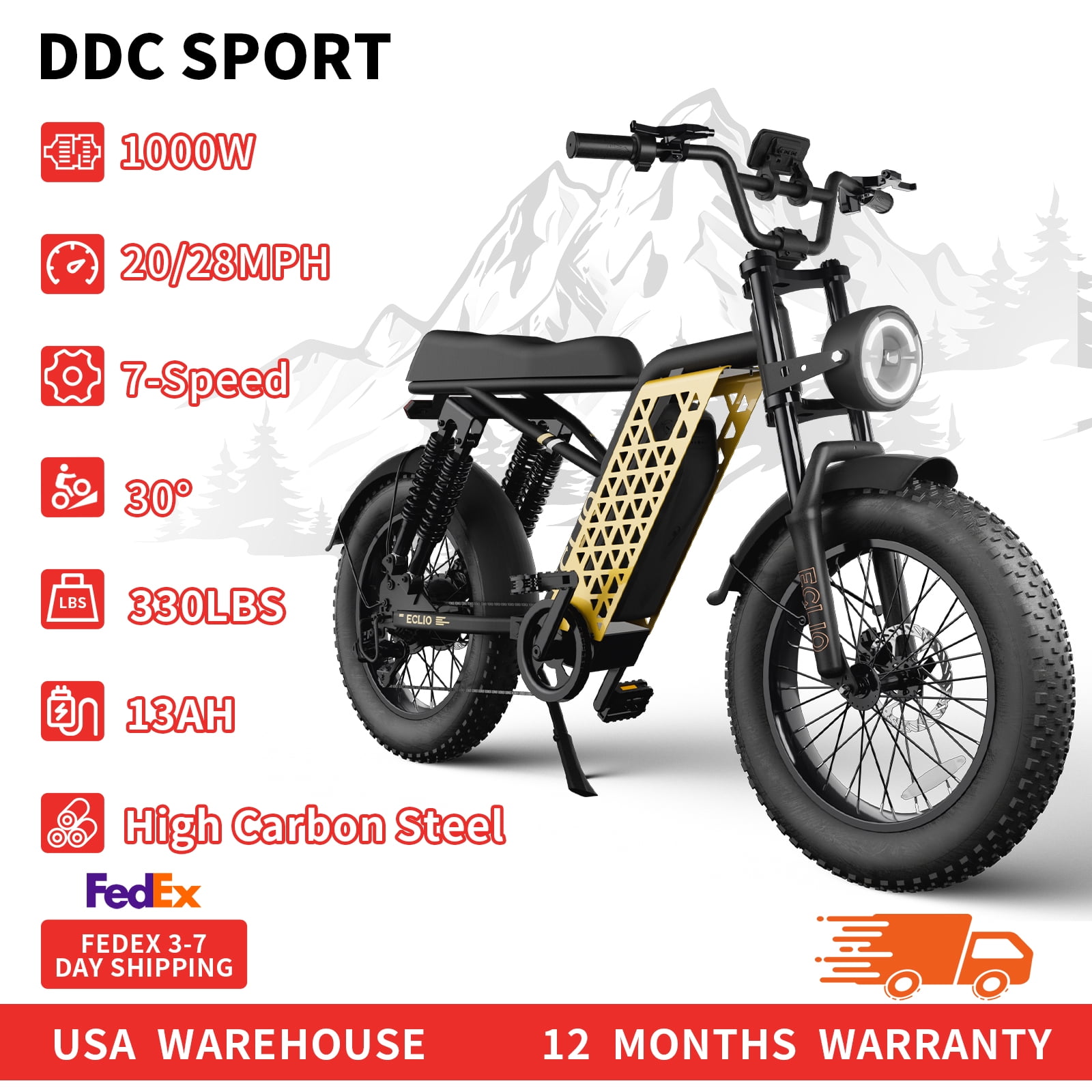 Electric Bike for Adults, 1000W Peak Motor 20MPH, 48V 13Ah Battery 40 ...