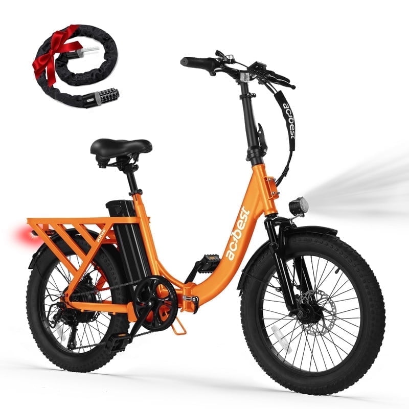 Actbest Electric Bike for Adults, 20'' Fat Tire Folding Ebike with Peak 1200W Motor, 7 Speed ...