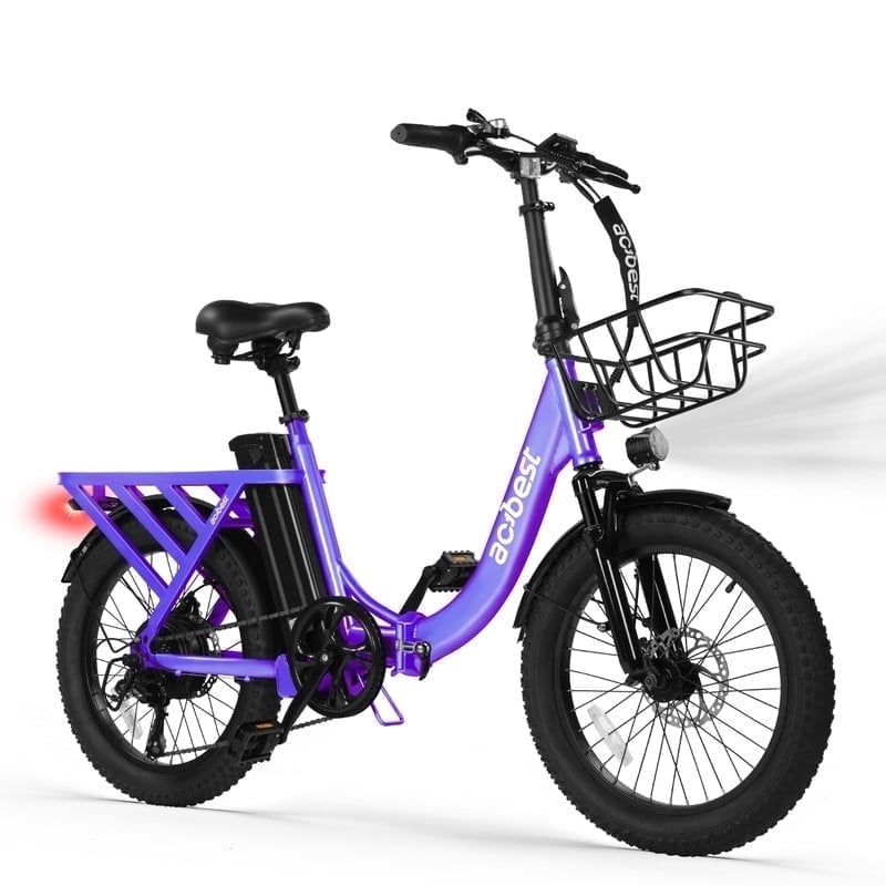 Actbest Electric Bike for Adults, 20'' Fat Tire Folding Ebike with Peak ...
