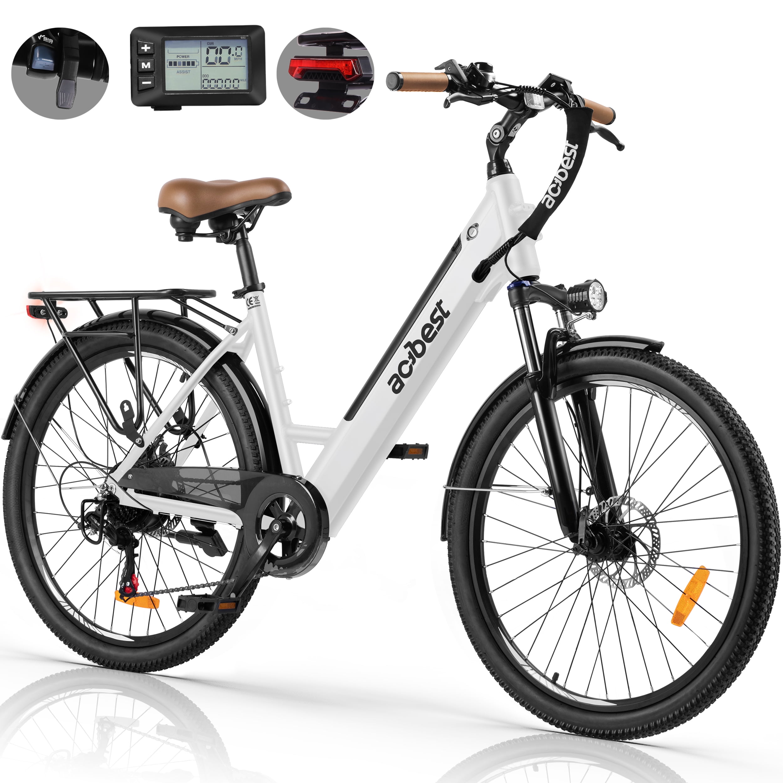 Electric Bike for Adults, 26 inch Step Thru Electric Bicycle, 20Mph ...