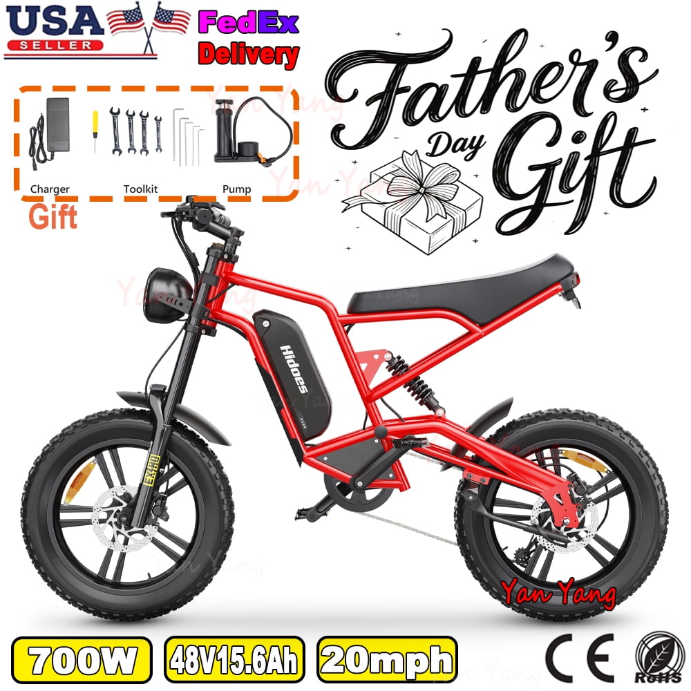 Electric Bike for Adults, 700W 48V 15.6AH Detachable Battery, Max 20 ...