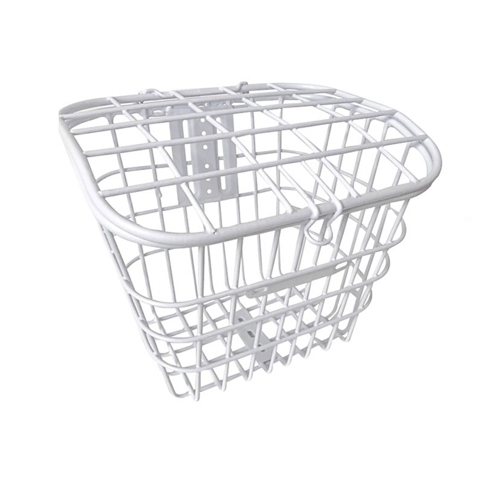 Electric Bike Basket All Metal Tube Bike Front and Rear White Hanging ...