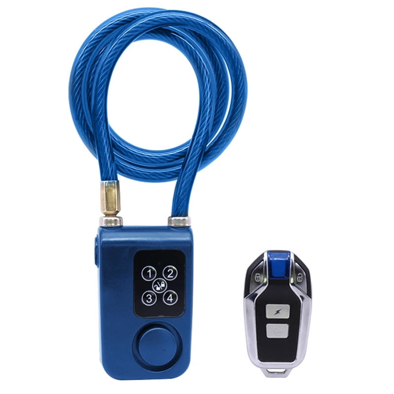 Electric Bike Cable Lock with Remote Control Keyless Bike Lock Sound ...
