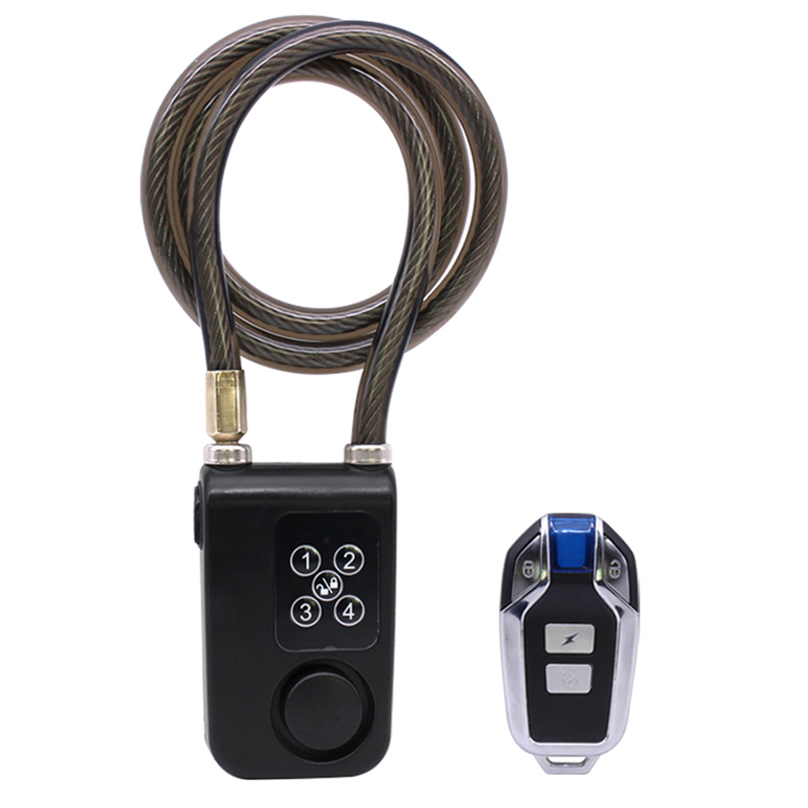 Electric Bike Cable Lock with Remote Control Keyless Bike Lock Sound ...
