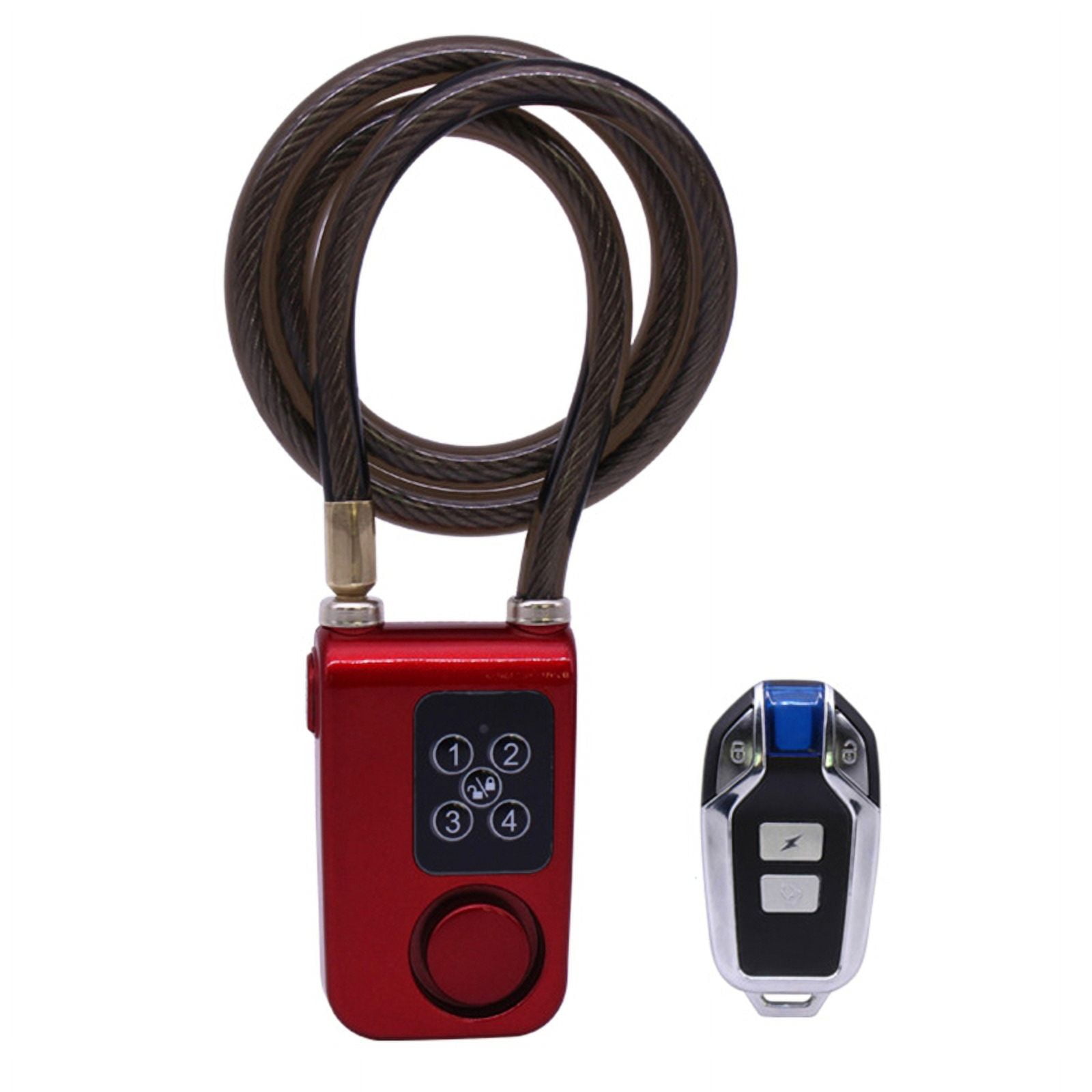 Electric Bike Cable Lock with Remote Control Keyless Bike Lock Sound ...