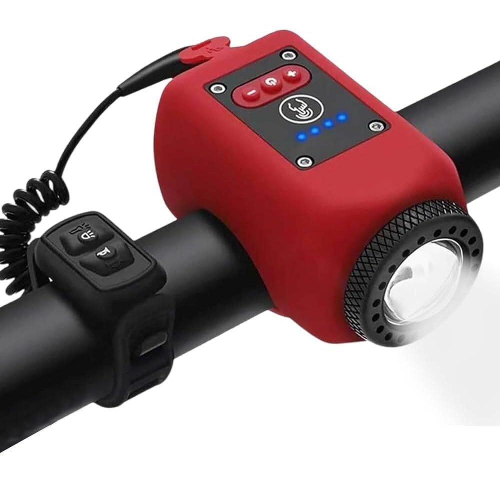 Electric Bike Horn Bike Light 2 in 1; 110 dB Bicycle Horn 5 Sound Modes ...