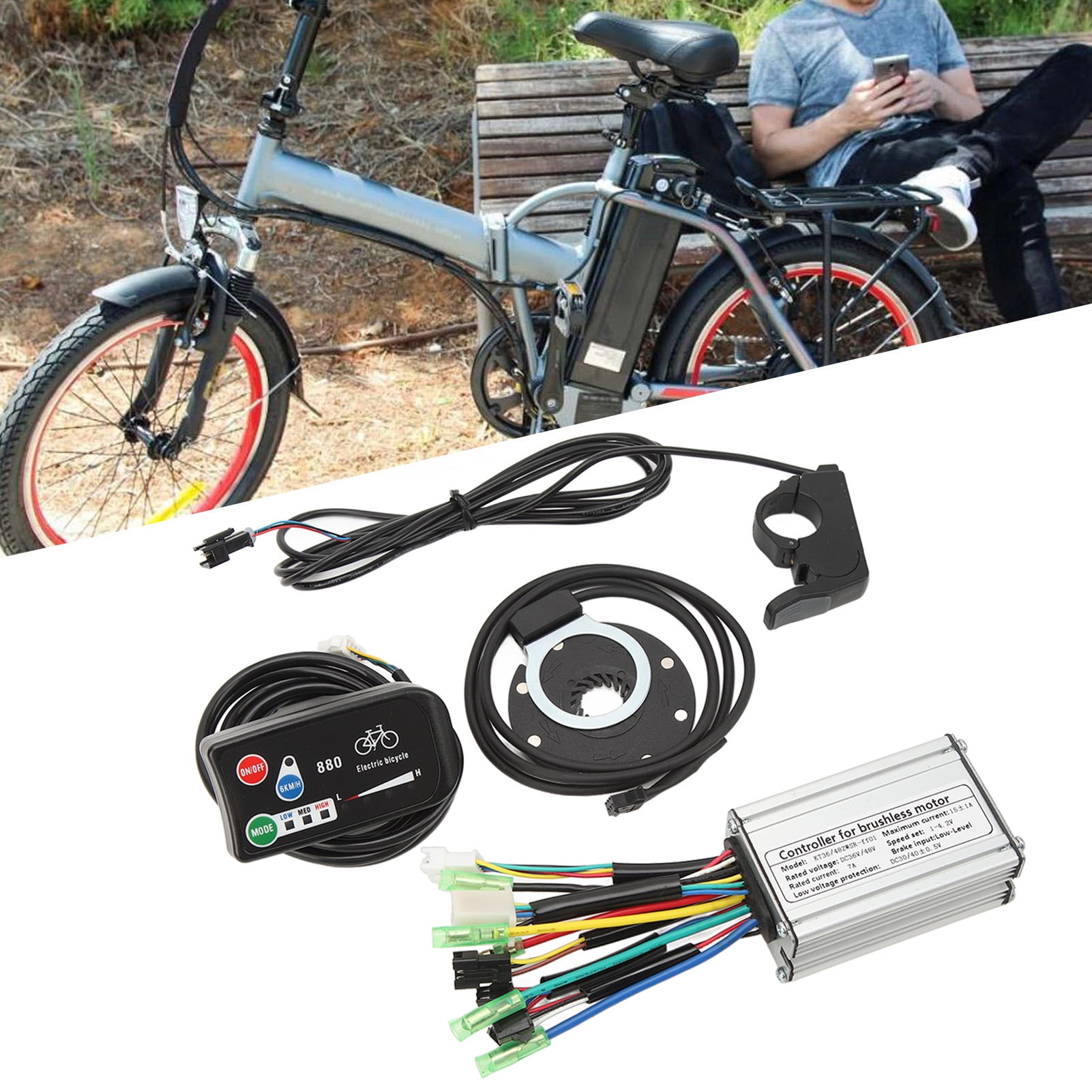 Electric Bike Motor Controller, Thumb Throttle 36V 48V 250W Safe ...