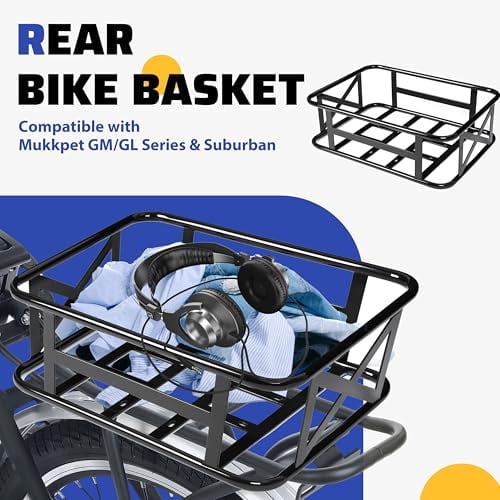 Electric Bike Rear Basket, Bicycle Cargo Rack, Ebike Storage Basket Mount for Back Under Seat ...