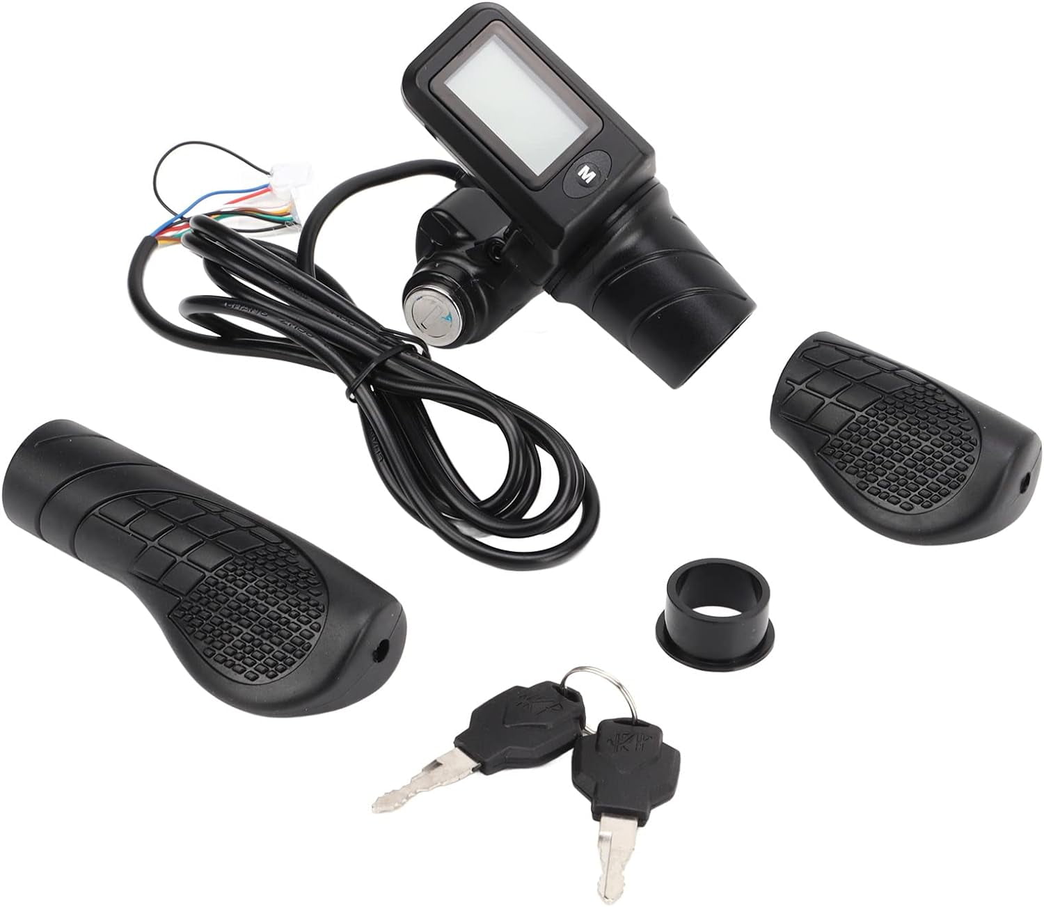 Electric Bike Throttle Grip, 805 LCD Display Panel Throttle Grip Set Electric Bike Scooter Twist ...