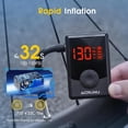 Electric Bike Tire Inflator 130PSI Portable Air/Compressor with LED Digital Display Rechargeable ...