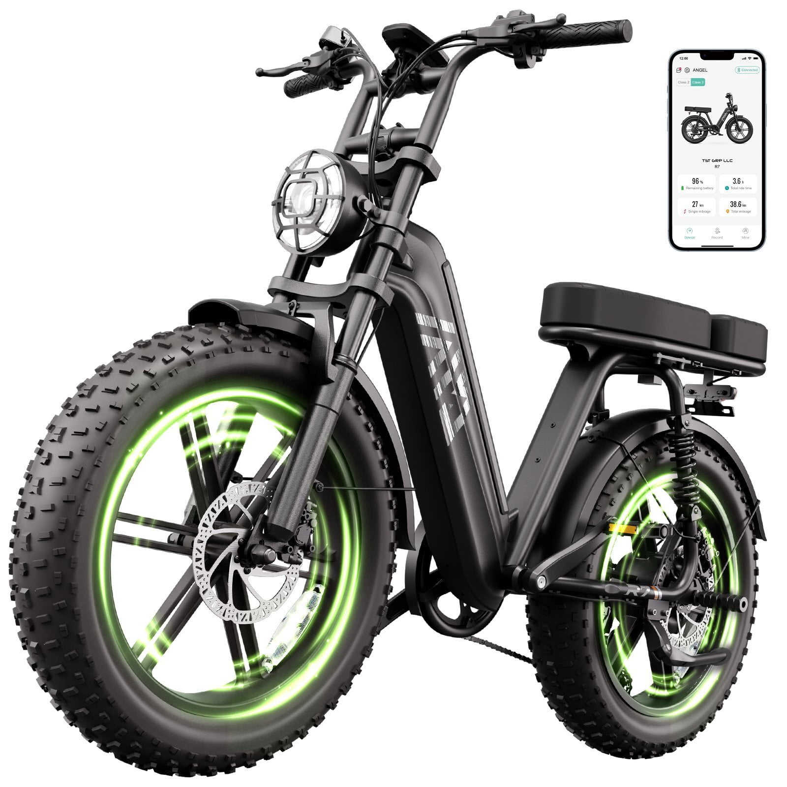 Electric Bike for Women, 750W Peak 1500W Motor, 20"x4" Fat Tire, E ...