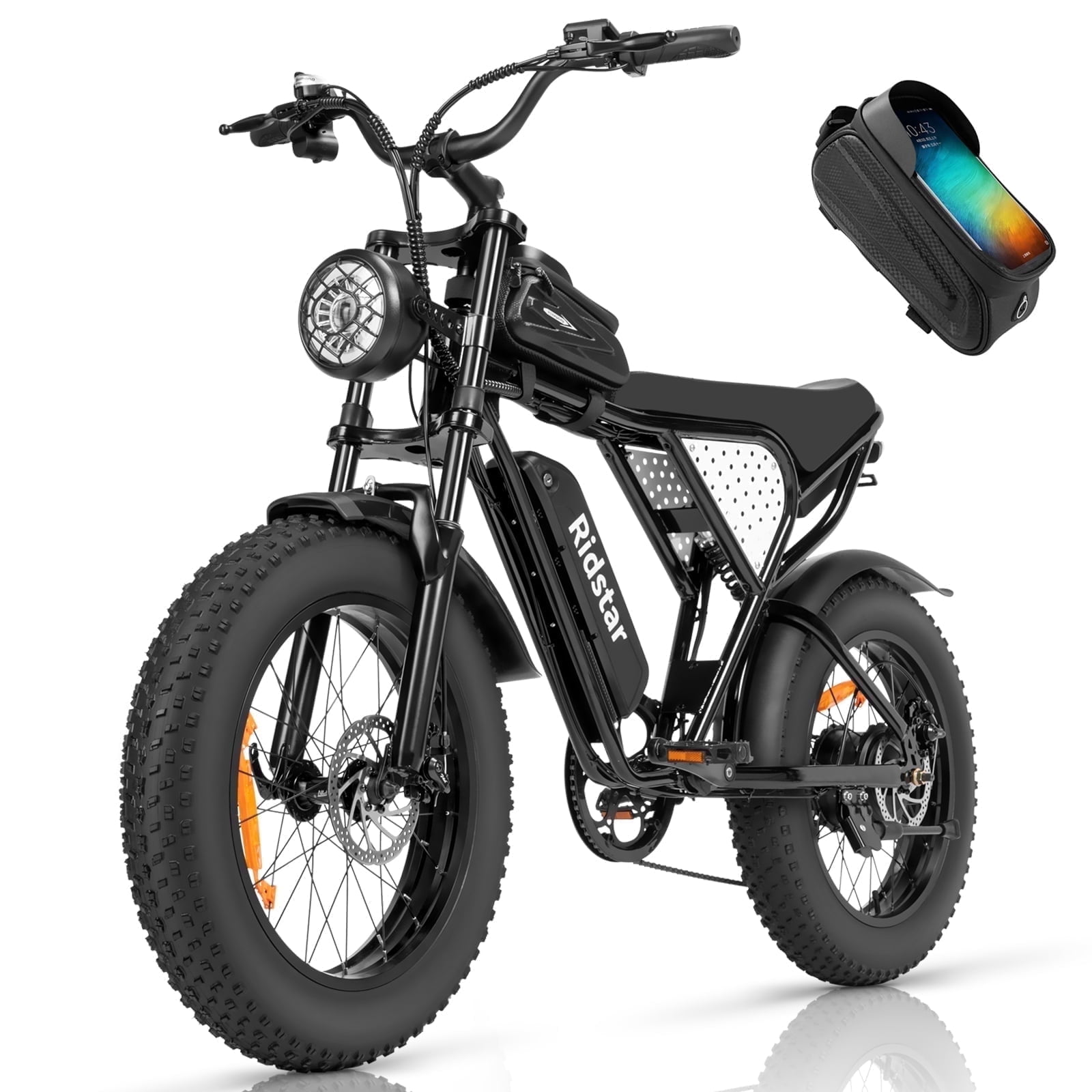 "Ridstar 20"" Fat Tire Electric Bike, 750W E-Bike with Removable 48V/20Ah Battery, Shimano 7 ...