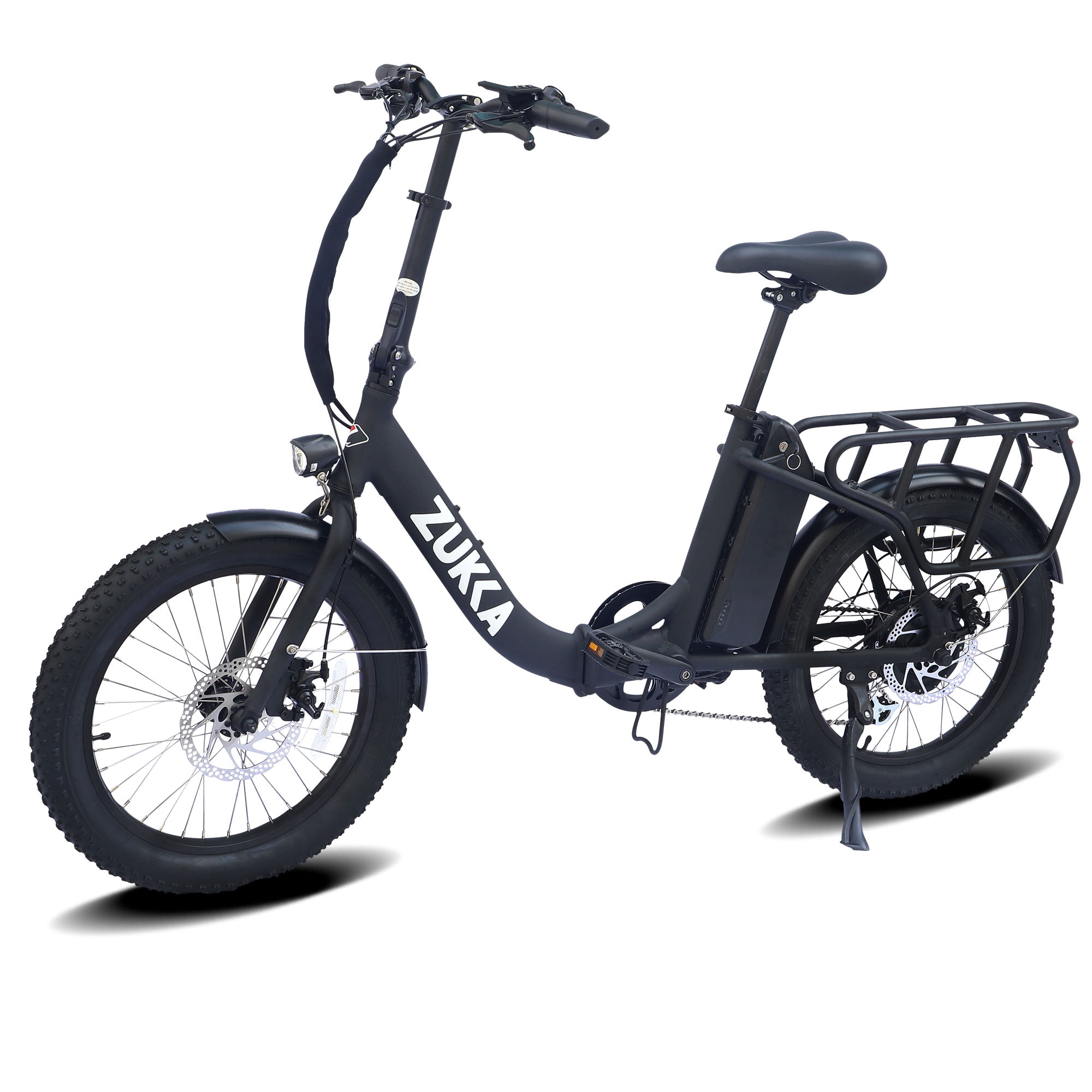 Zukka Electric Bike 20" for Adults 500W Motor 48V 10AH Removable Battery Fat Tire Foldable 7 ...