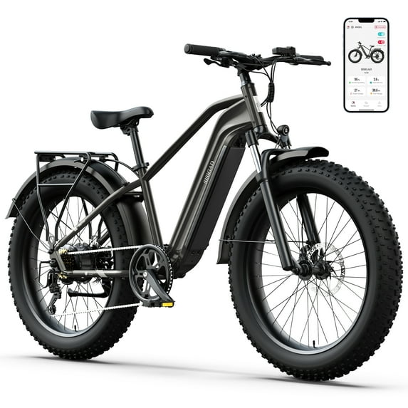 Electric Bike for Adults, Peak 1000W Electric Bicycles, E-Mountain Bike, 48V Battery, 26" Fat ...