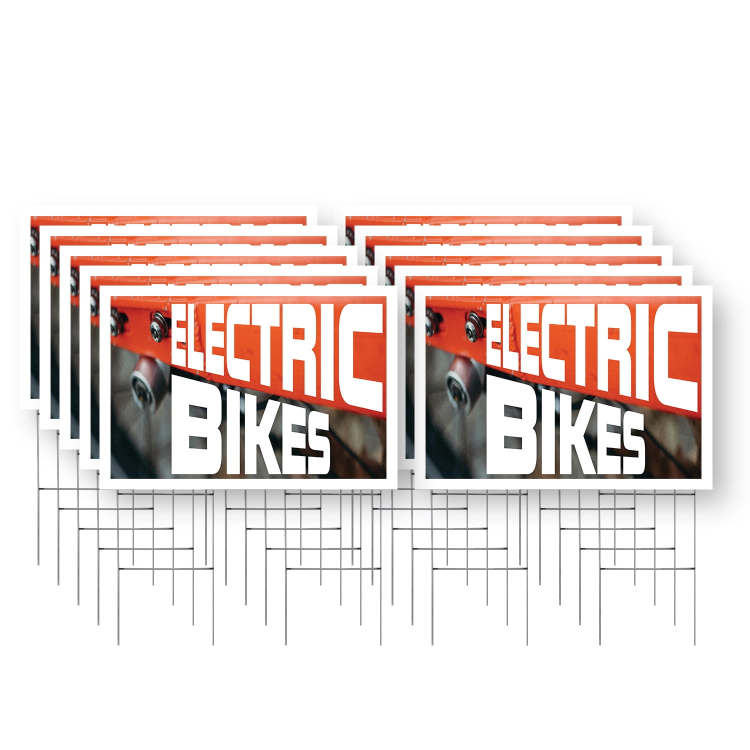 Electric Bikes Yard Sign 10 Pack of 24 Inch x 36 Inch Double Sided ...