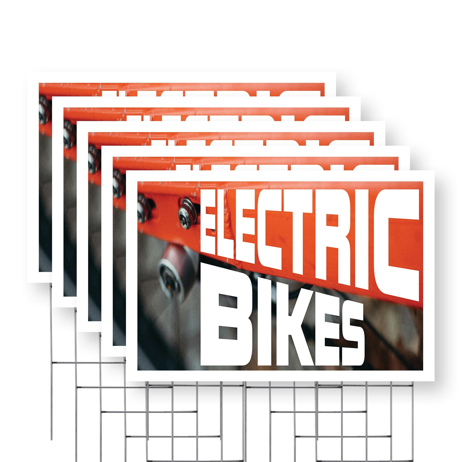 Electric Bikes Yard Sign 5 Pack of 24 Inch x 36 Inch Double Sided ...