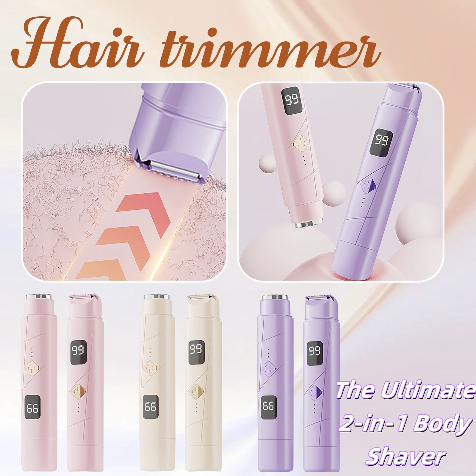 Electric Bikini Trimmer: 2 in1 Body Facial Hair Remover - Painless ...