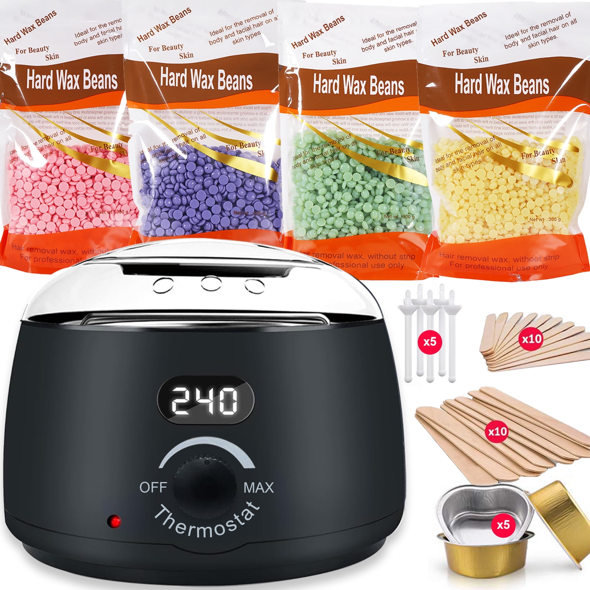 JUUTREN Waxing Kit for Women and Men, Digital Wax Warmer with Quick ...