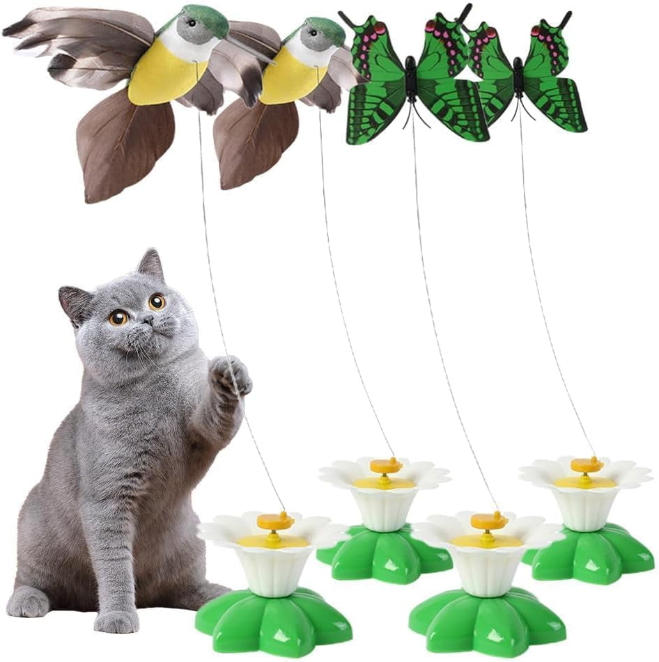 Electric Bird Teasing Cat Toy,Interactive Bird Toy for Cats,360 Degree Rotatable Electric Flying ...